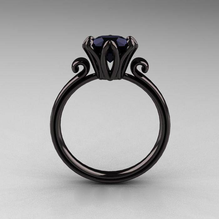 30 increíbles diseños de anillos de compromiso negros