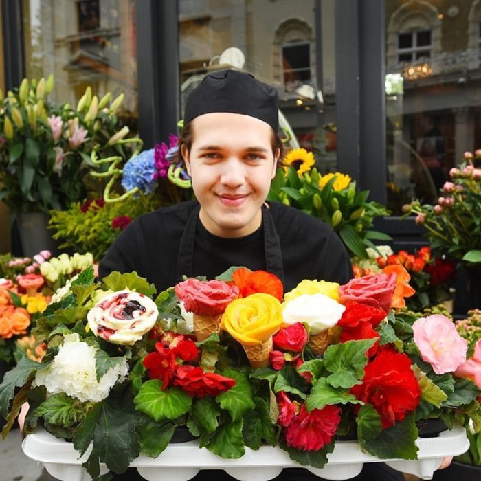 Helado en forma de flor, la nueva forma de comerlo