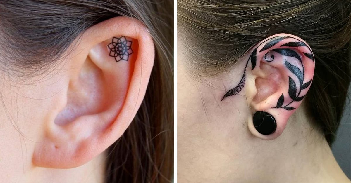 15 exquisitos tatuajes para el pabellón de tu oreja