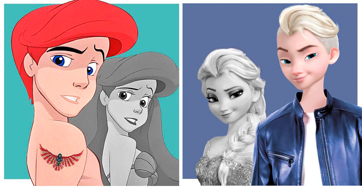 Los personajes de Disney en su versión transgénero