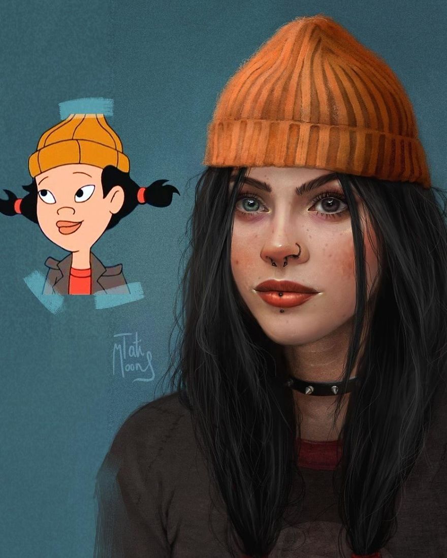 Artista crea ilustraciones realistas de personajes animados