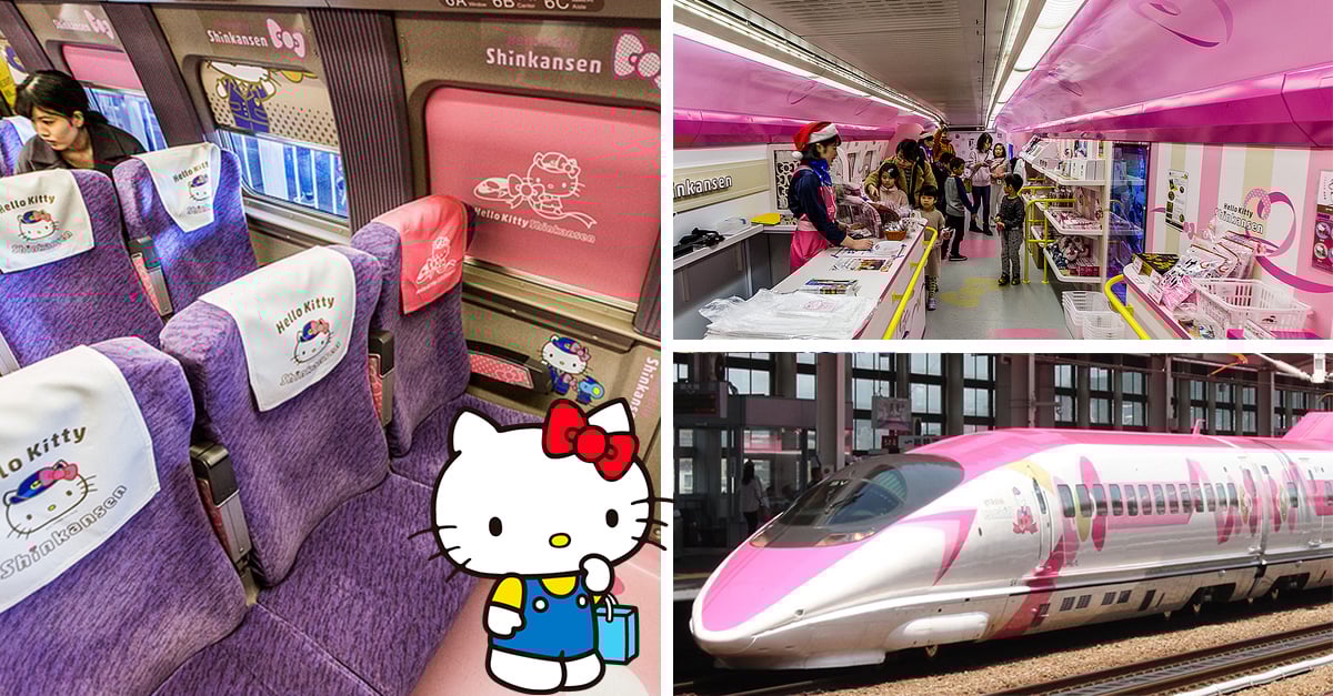 Así luce el tren bala de Hello Kitty en Japón