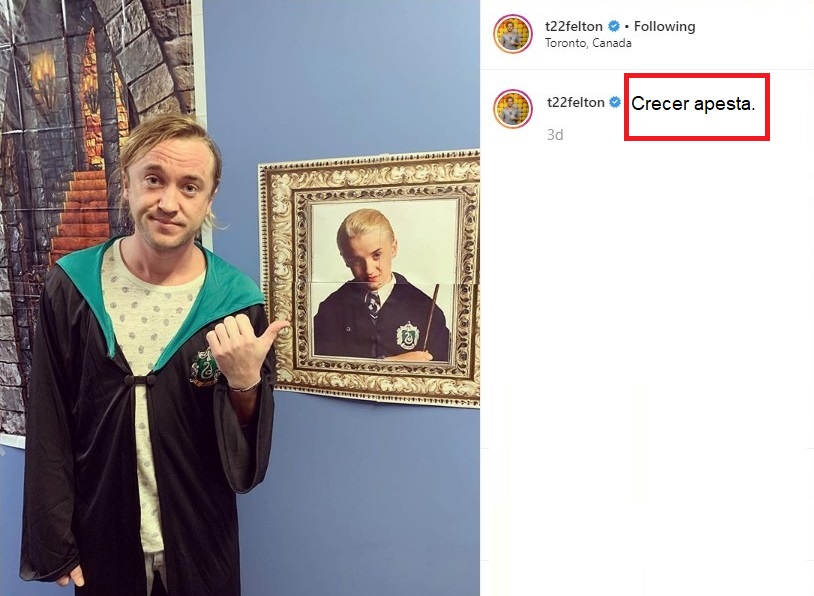 Tom Felton afirma que crecer no es tan mágico como creía