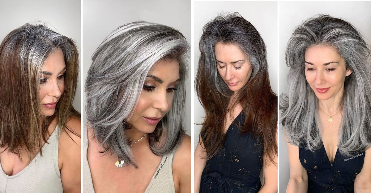 Estilista da un increíble look a las canas de sus clientas