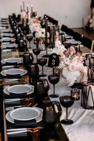 24 Elegantes y glamurosas ideas para una boda de negro