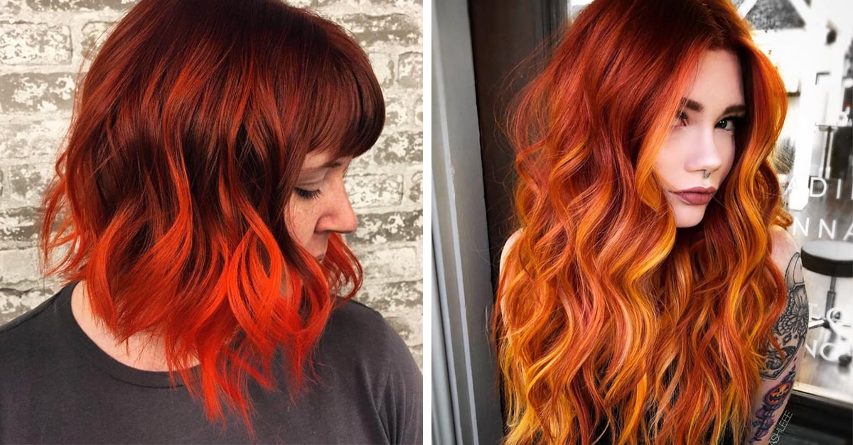 Frustración Mesa final Inspiración cabello rojo degradado medias ...