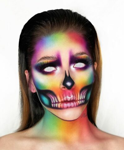 17 Ideas de maquillajes de catrina neón para Halloween
