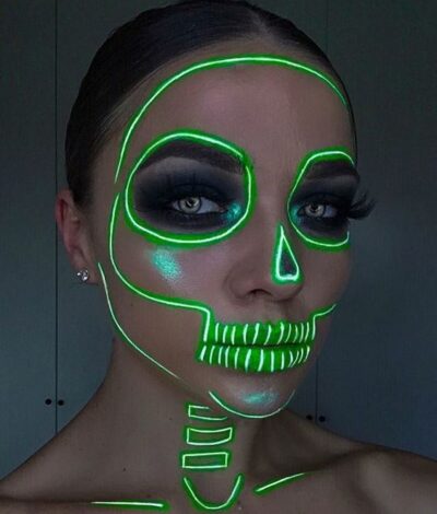 17 Ideas de maquillajes de catrina neón para Halloween