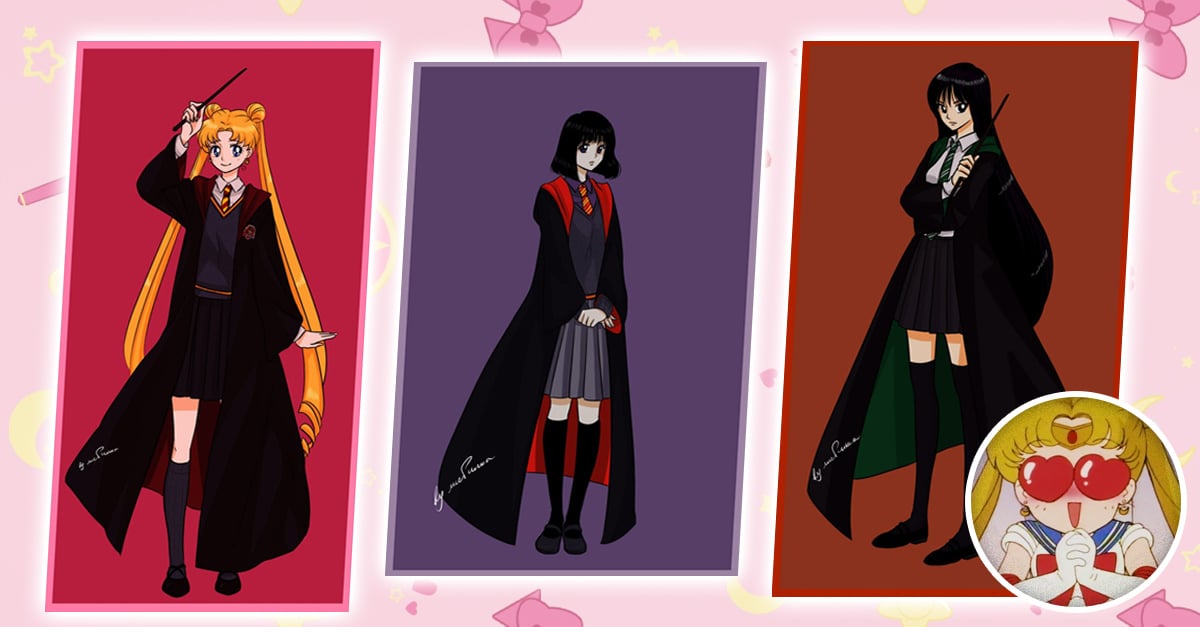 Así se verían las sailor scouts si estudiaran en Hogwarts