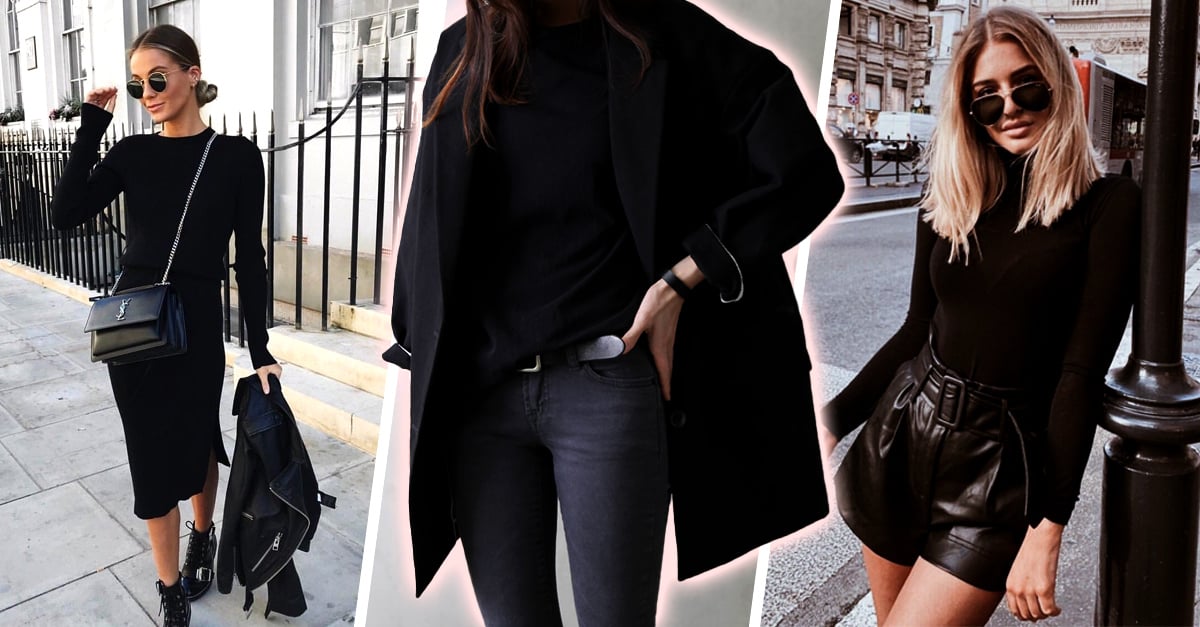 Looks totalmente en negro para lucir tu lado más oscuro