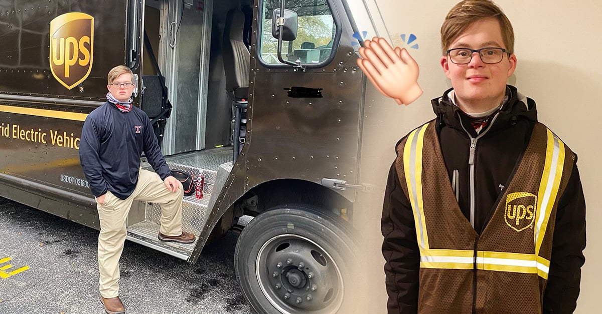 Joven con síndrome de Down consigue trabajo como repartidor