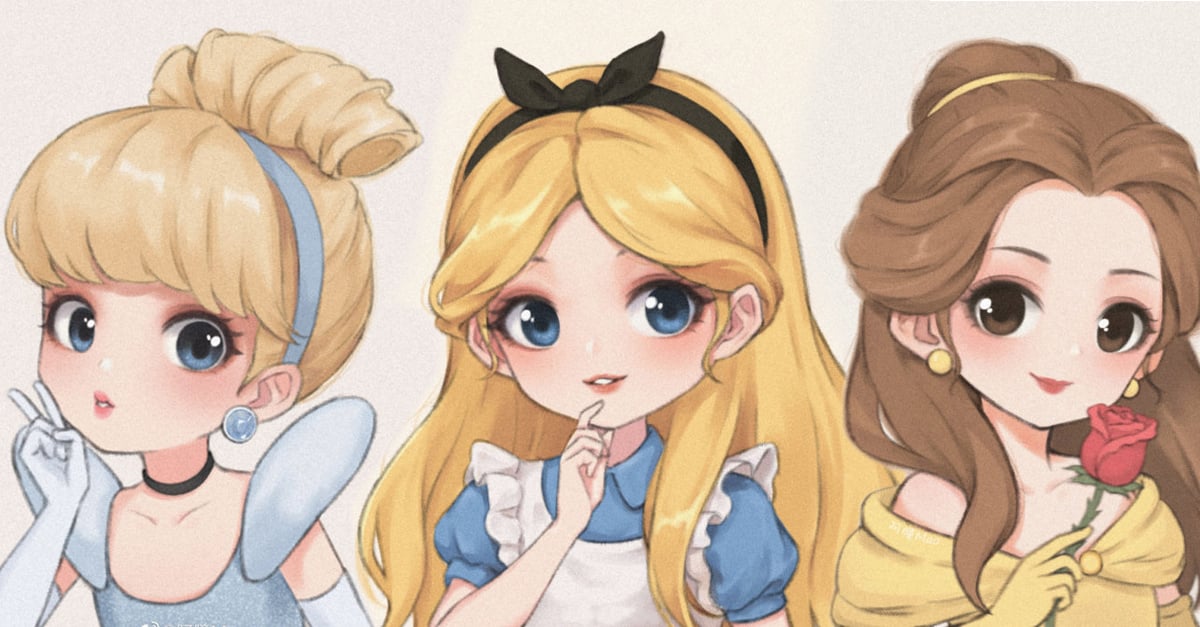Artista hace ilustraciones tiernas de las princesas Disney