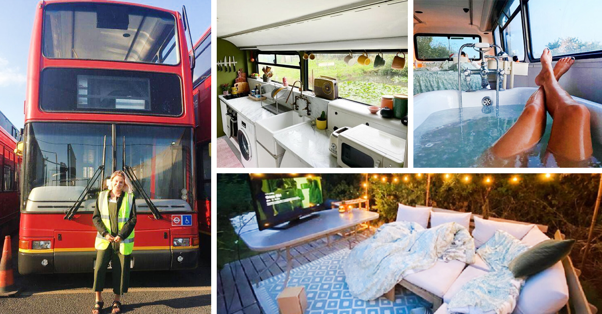 Compran autobús de 2 pisos y lo transforman en una mansión