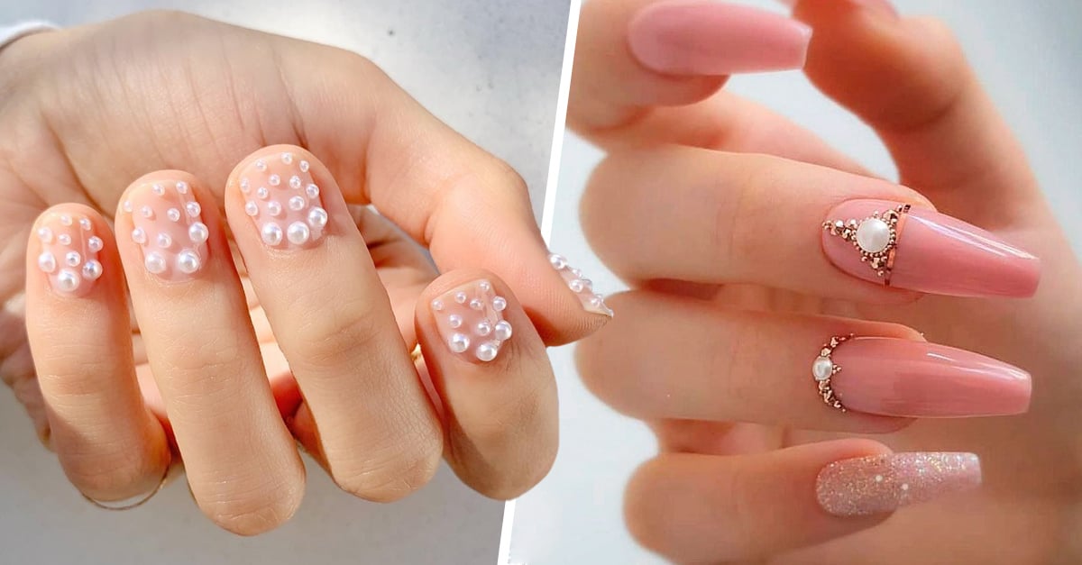 17 beautiful manicures with pearls to make you feel like a real mermaid ...