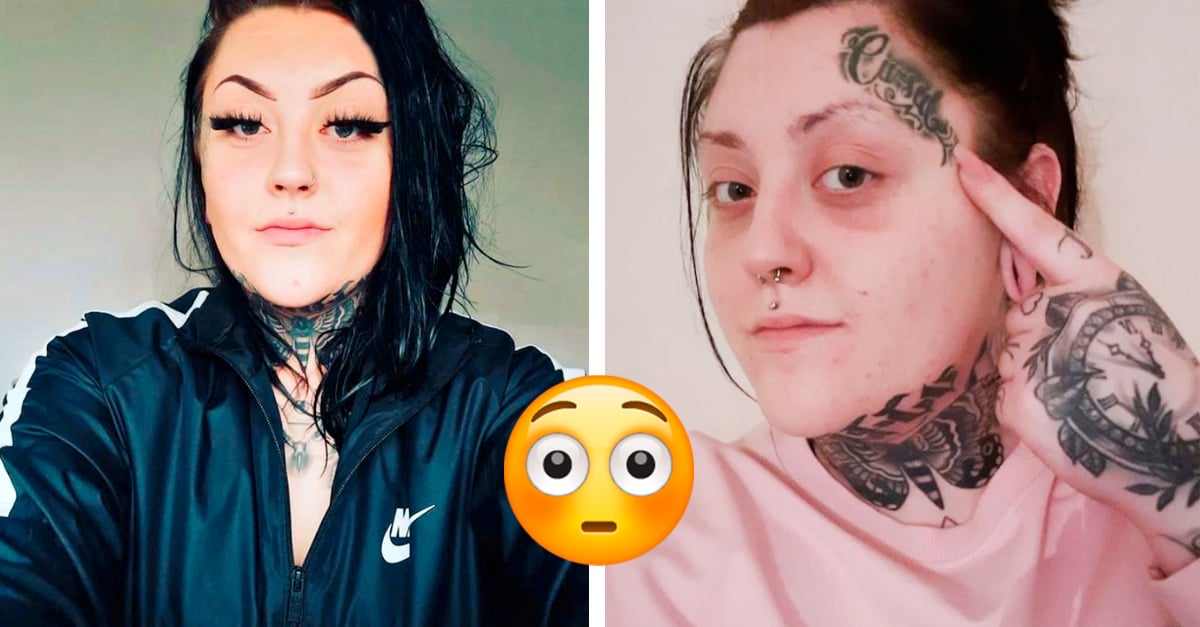 Le hicieron un tatuaje gratis en la cara y está arrepentida