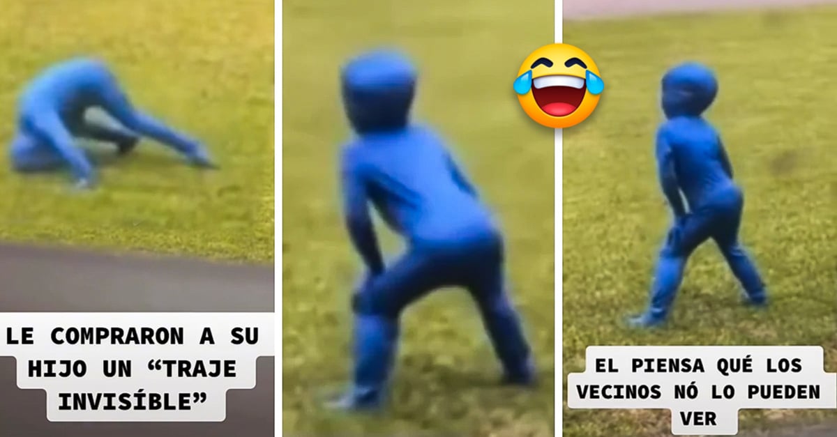 Le regalaron “un traje invisible” y su reacción es divertida