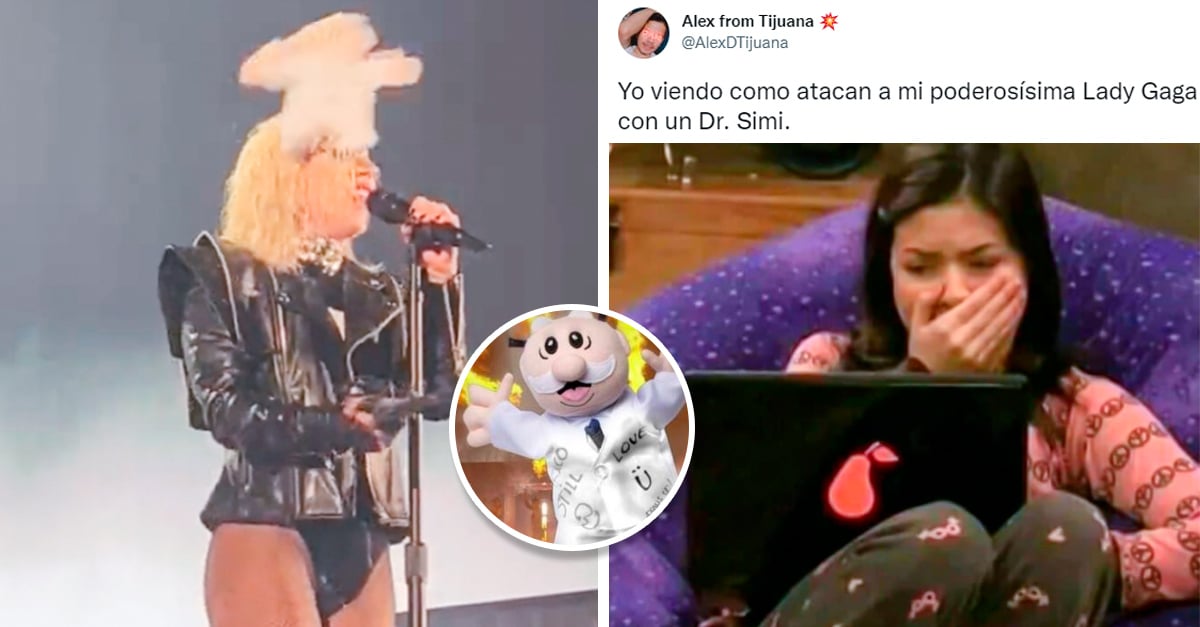 Lady Gaga gets hit with a Dr. Simi stuffed animal in the middle of a ...