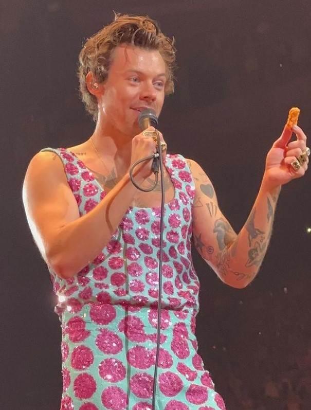 Arrojan nuggets de pollo a Harry Styles en pleno concierto