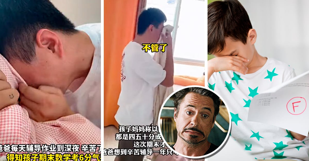 Dad cries because his son failed the math test; he had taught him ...
