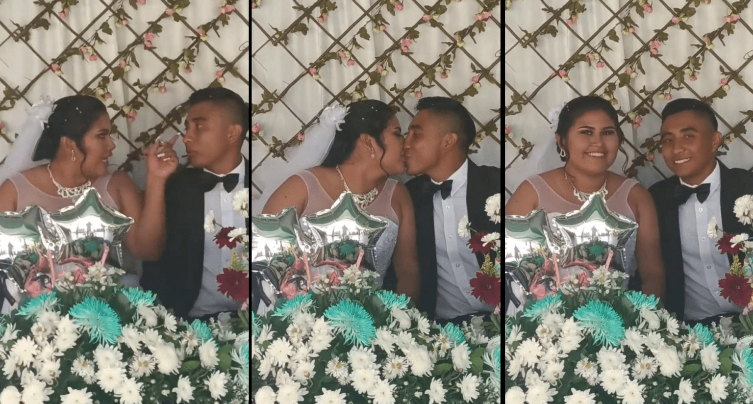 Novios se pelean en plena boda y se besan cuando los graban