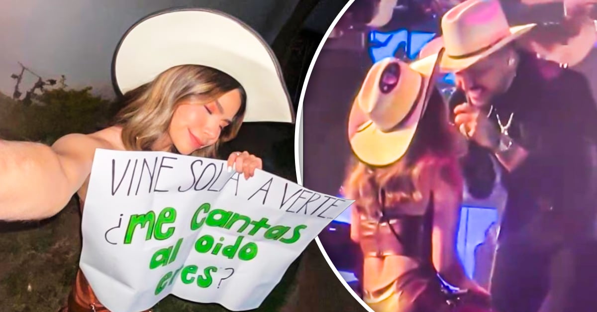Nodal es captado cantándole al oído a fan en pleno concierto