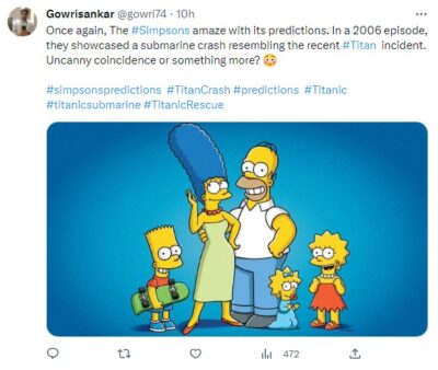 Aseguran que Los Simpson predijeron lo ocurrido con Titan