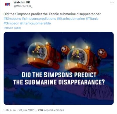 Aseguran que Los Simpson predijeron lo ocurrido con Titan